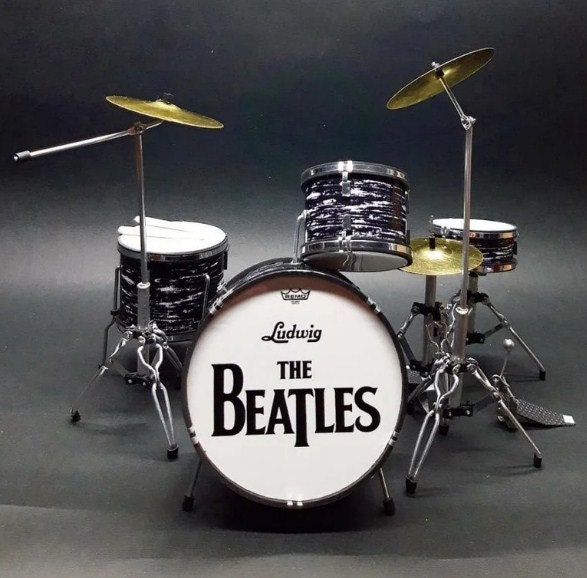 Miniature Drum Set Ringo Set Scale 1:12 Instrument Musical Display Gift ...