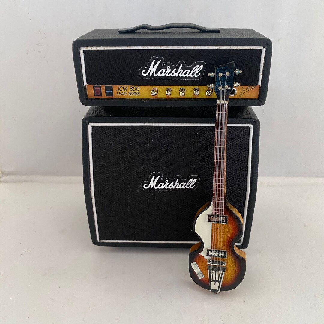 Miniature Sound Amplifier 2 Stack and Guitar Bass Instrument Musical ...