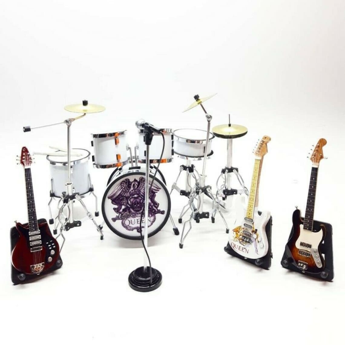 Miniature Musical Instrument Queen 3 Guitar Small Plus Drum - Etsy