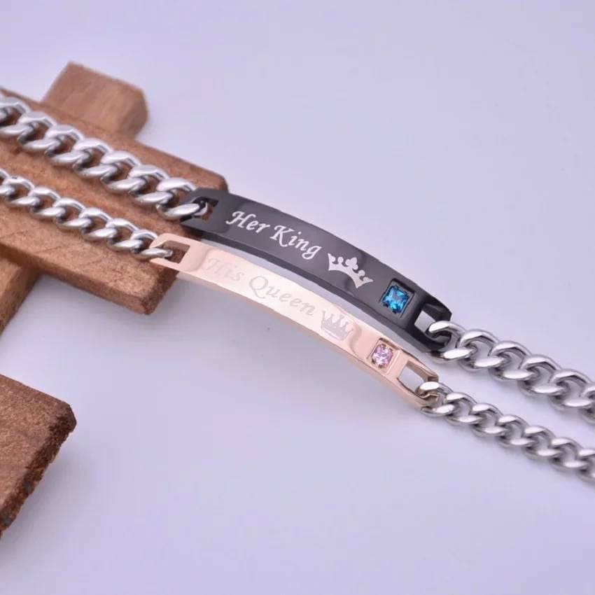 Her King His Queen Bracelets for Women and Men Jewelry | Etsy