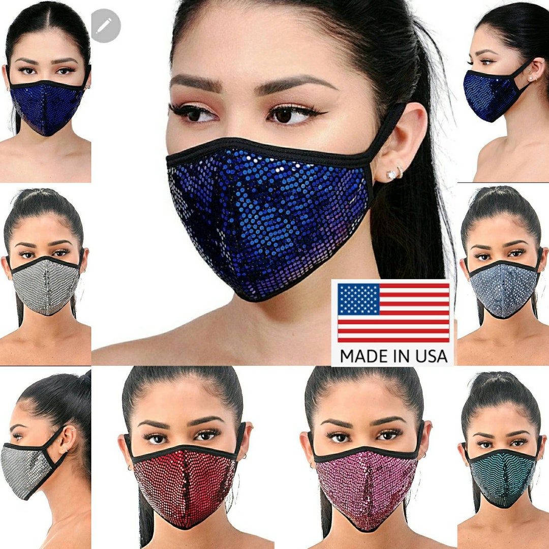 Triple Layer Sequin Face Mask - Etsy