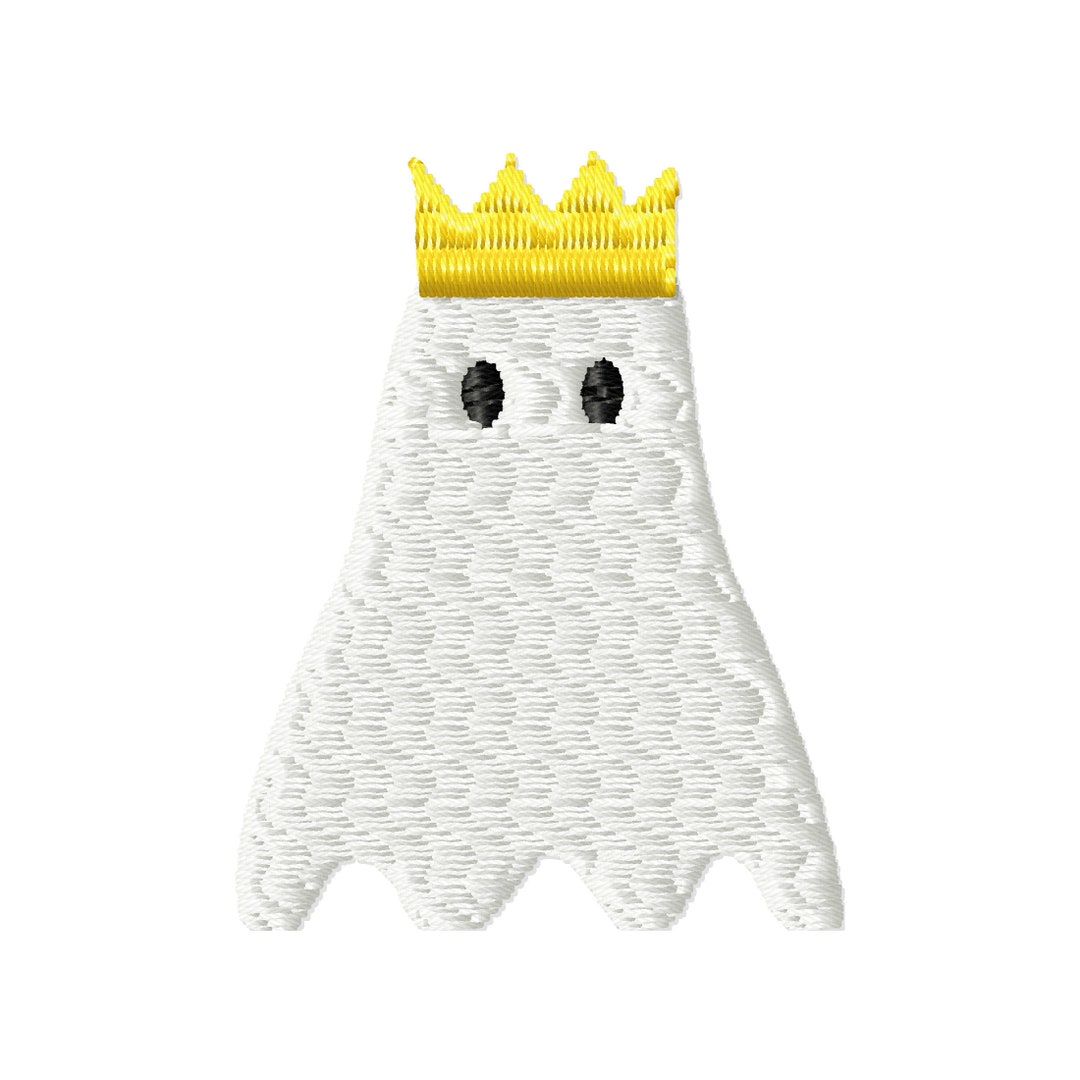 Machine Embroidery Design Ghost With a Crown - Halloween Digital ...