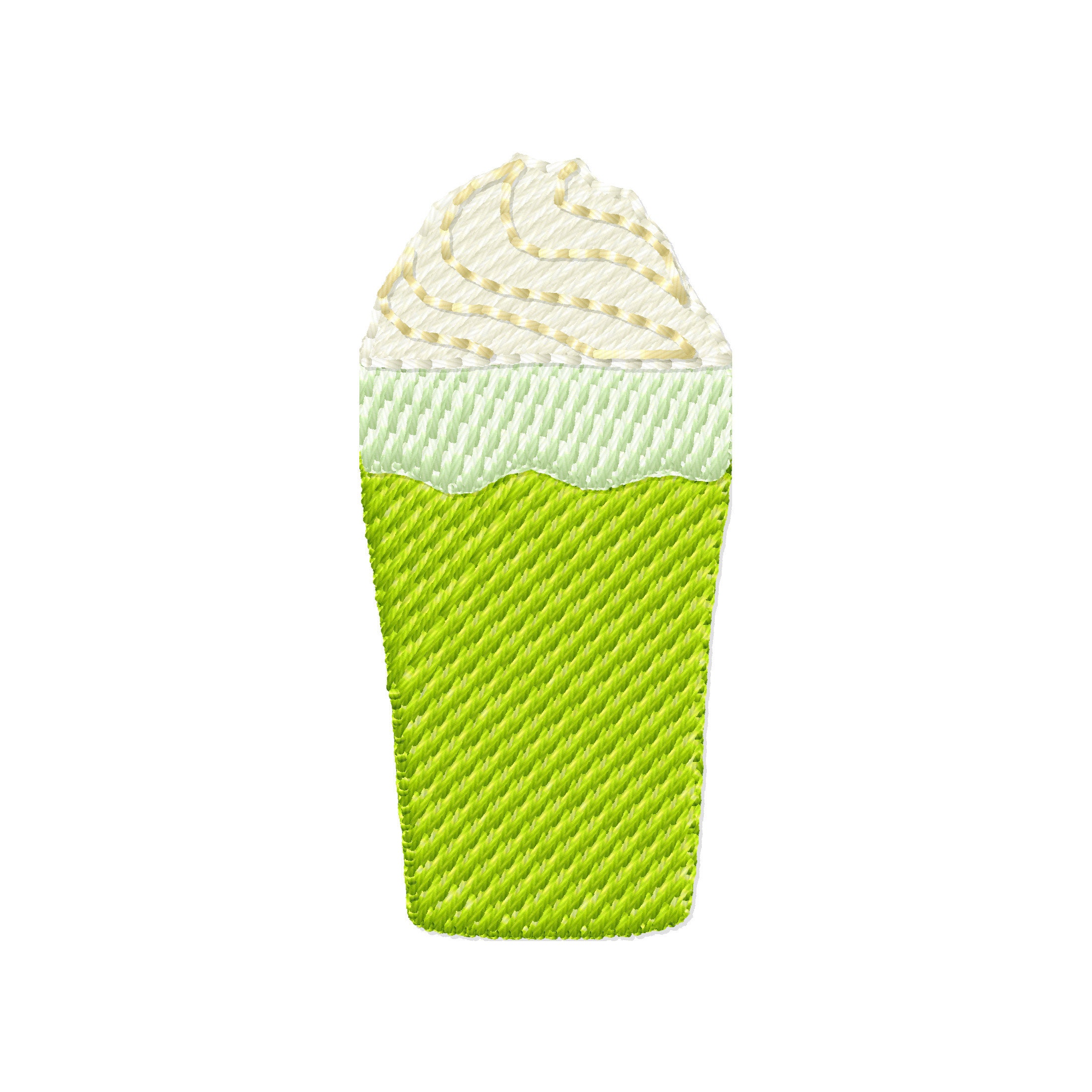 Machine Embroidery Design Matcha Latte Digital Embroidery - Etsy