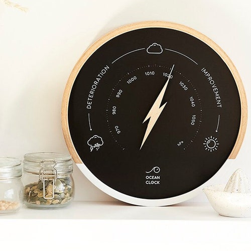 Navy Blue and White Wood Weather BAROMETER - Etsy