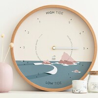 Tide Wall Clock - Round Clock - Sea Tide Tracker - Whale Unique Wall ...