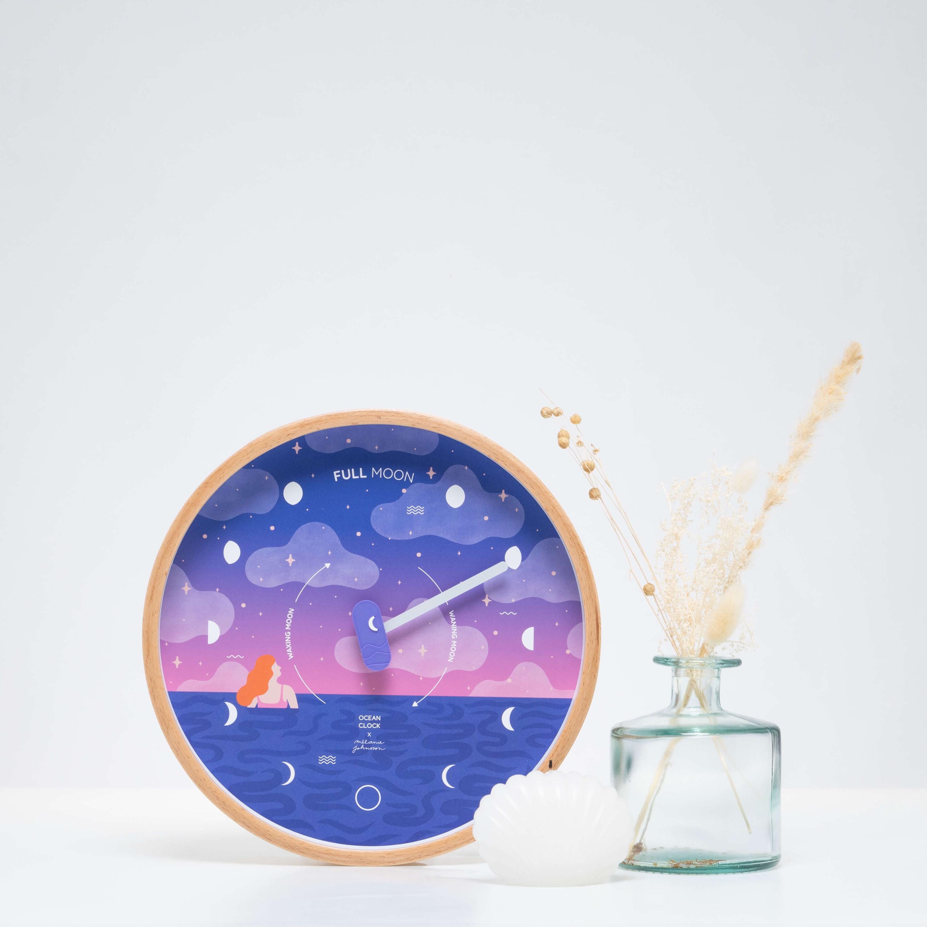 Moon Phases Clock: COSMIC GIRL Lunar Wall Decor - Etsy