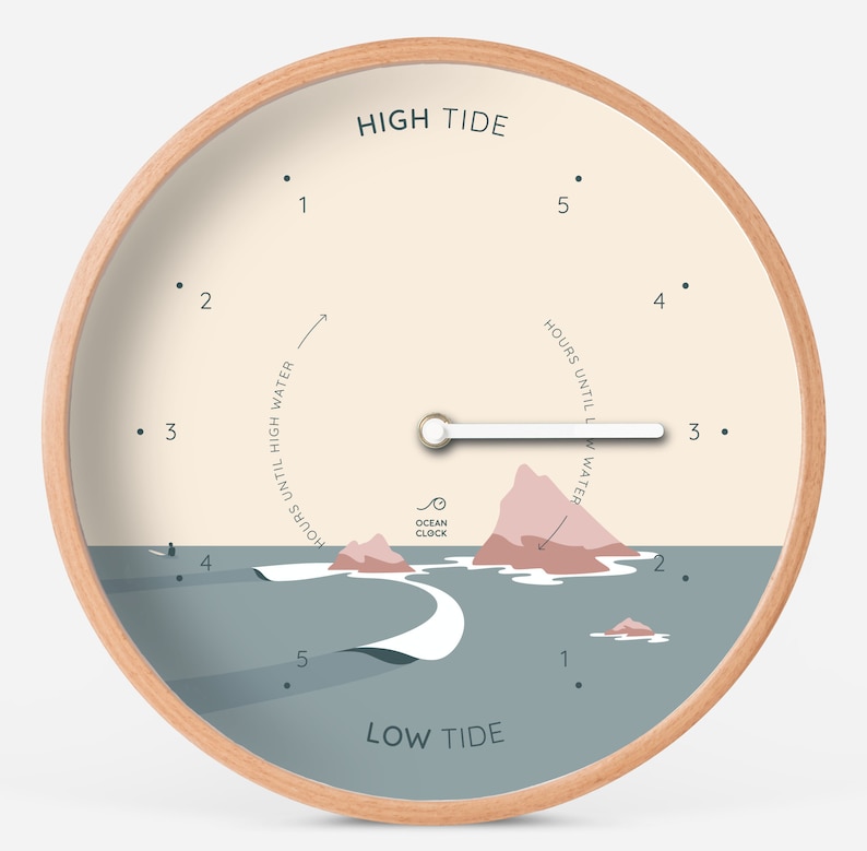 Ocean Wood Tide Clock CUSTOM - Etsy