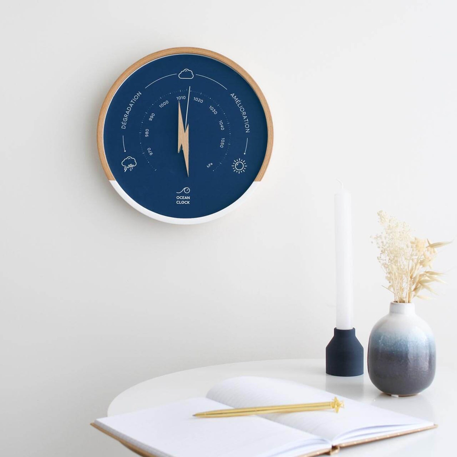 Navy Blue Wood Weather BAROMETER - Etsy