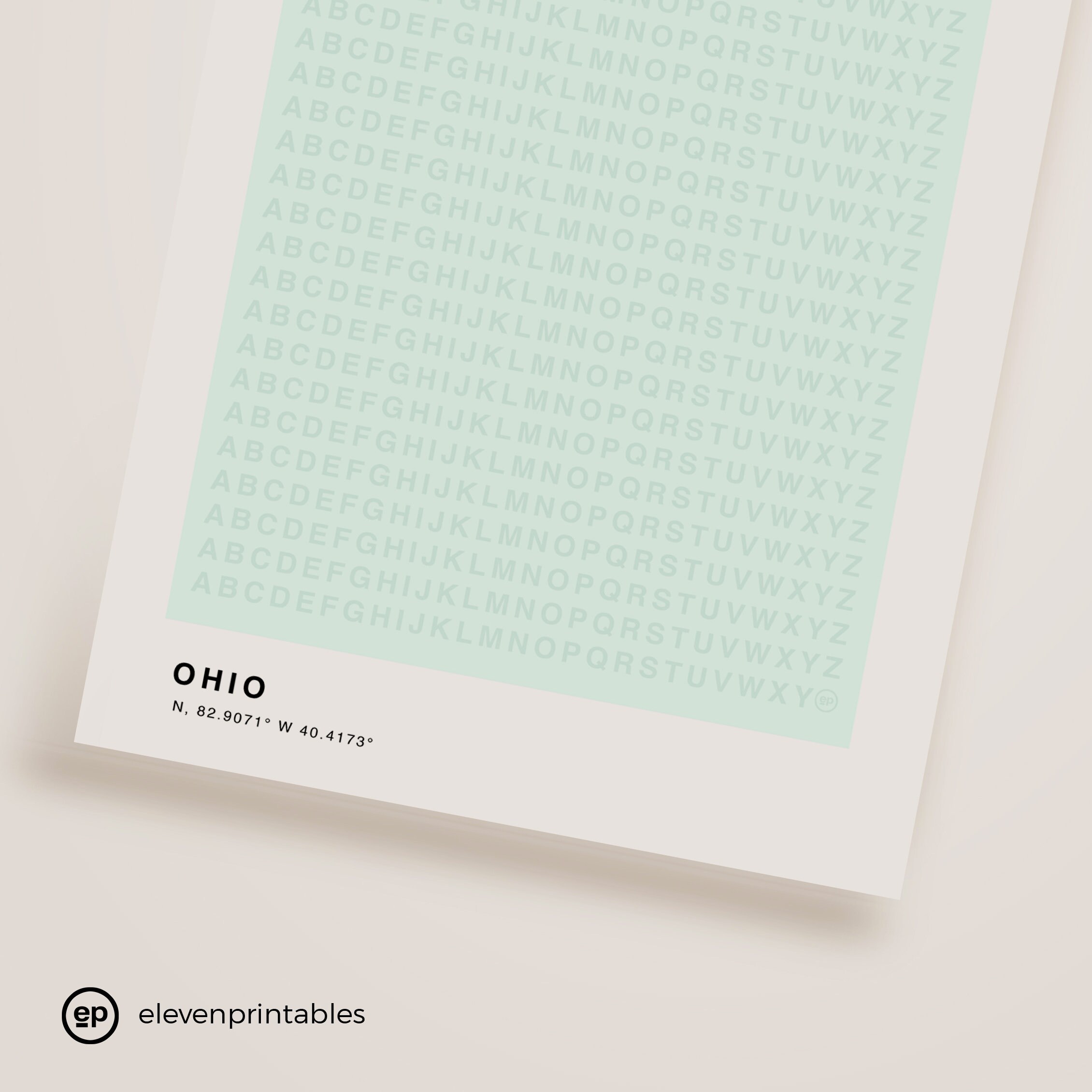 OHIO State Digital Download Print of OH USA United States | Etsy
