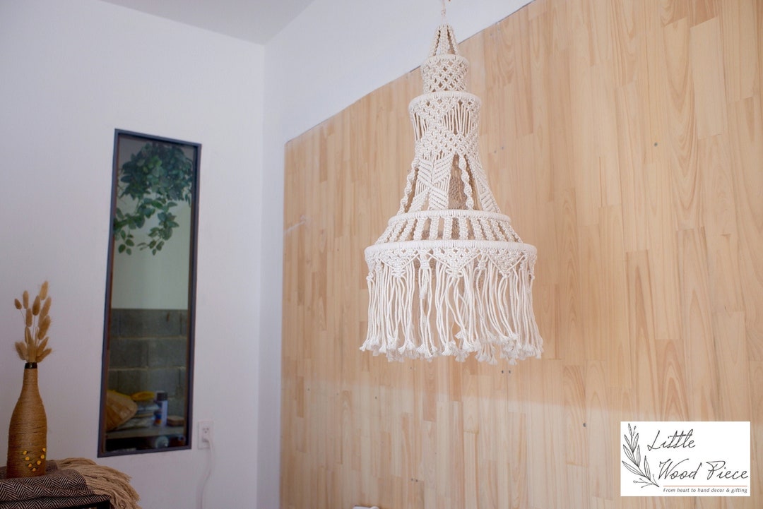 Macrame Lamp Shade/ Macrame Chandelier /hanging Pendant Light / Macrame ...