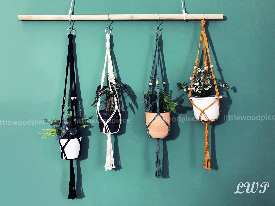 5pcs Plant Hangers Macrame, Long Plant Hanger Indoor, Hanging Plant ...