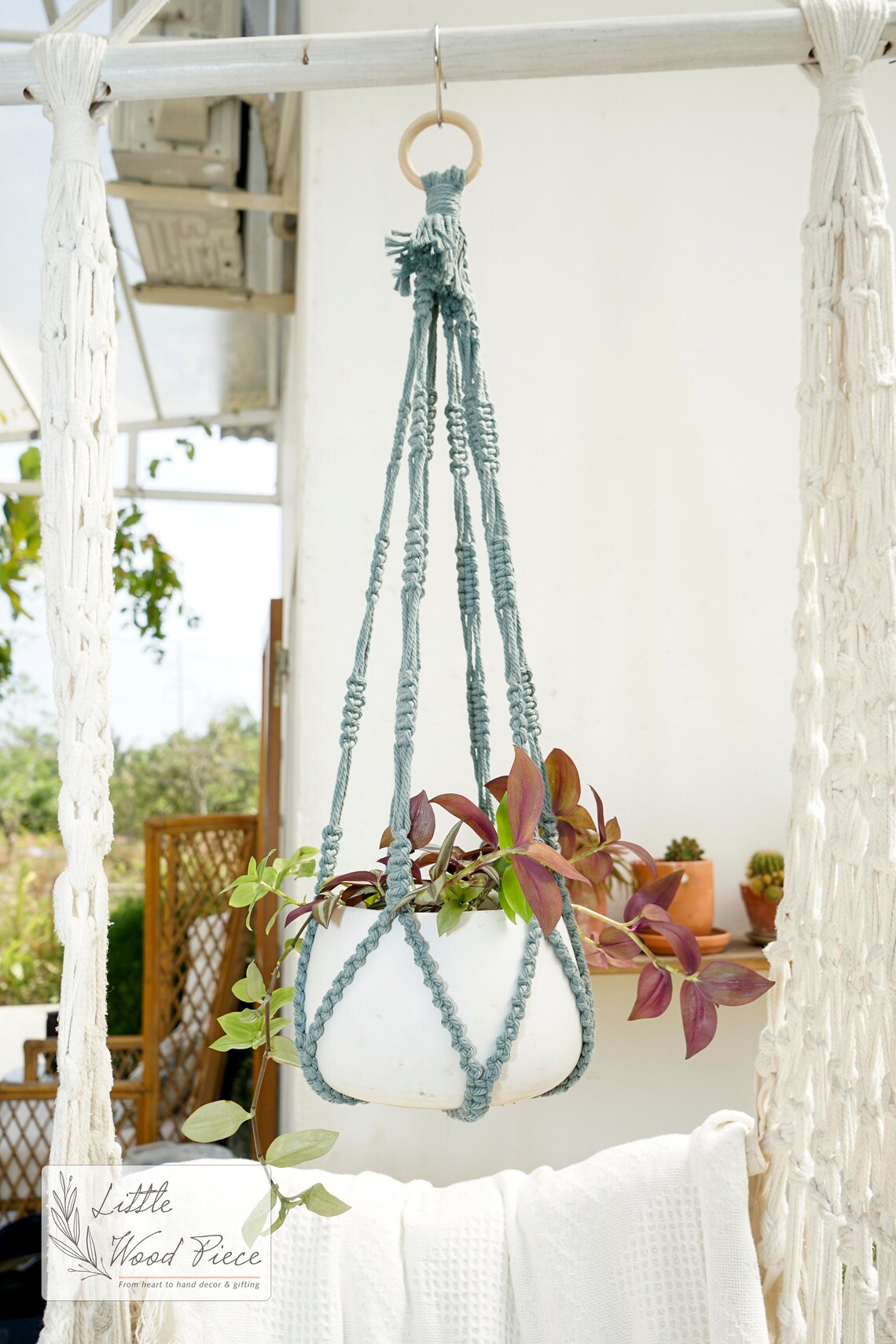 No Tassel Macrame Plant Hanger Without Tassel Long Hanging Etsy