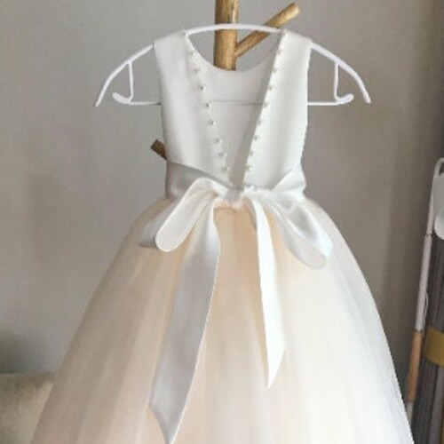 Lace Champagne Flower Girl Dress Tulle Flower Girl Dress Etsy Australia