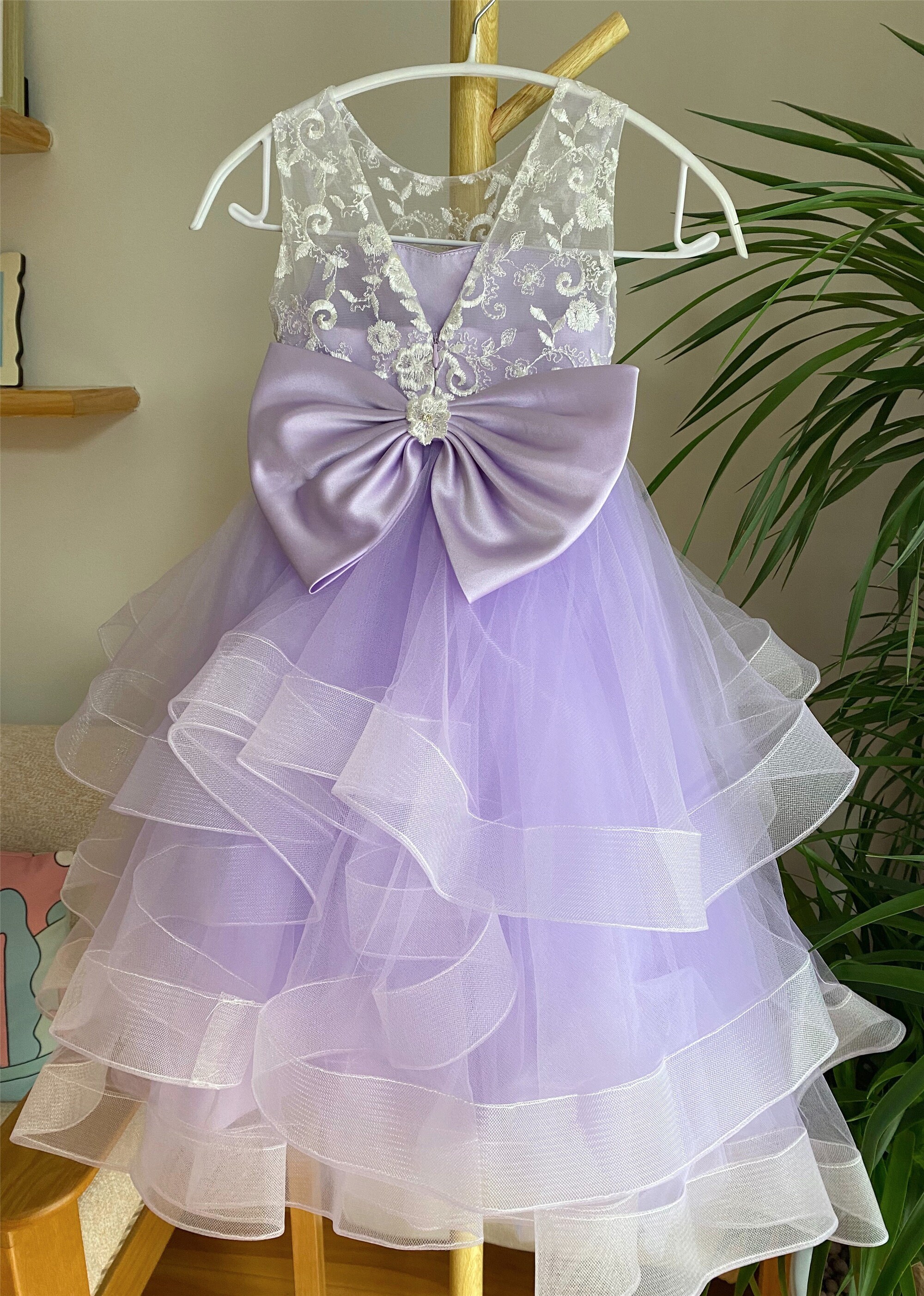 Lace Flower Girl Dress Purple Color Tulle Flower Girl Dress - Etsy