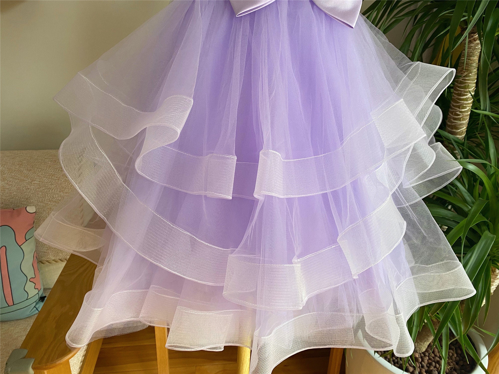 Lace Flower Girl Dress Purple Color Tulle Flower Girl Dress | Etsy
