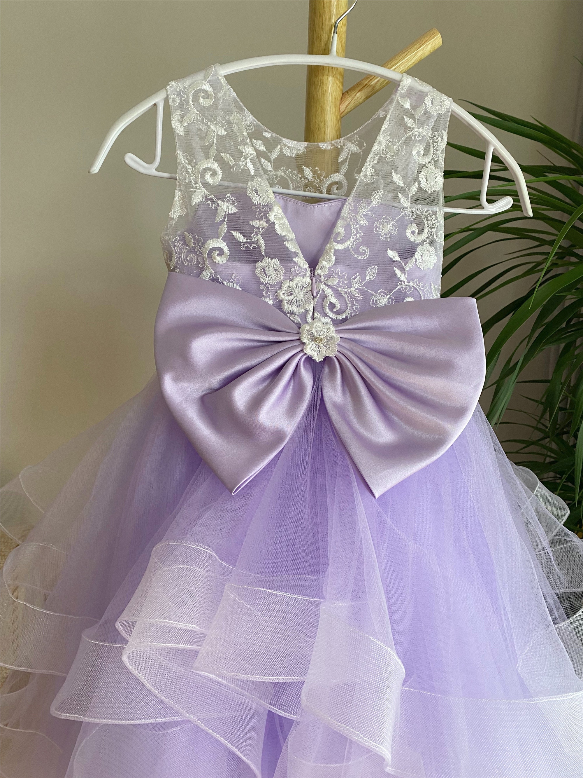 Lace Flower Girl Dress Purple Color Tulle Flower Girl Dress - Etsy