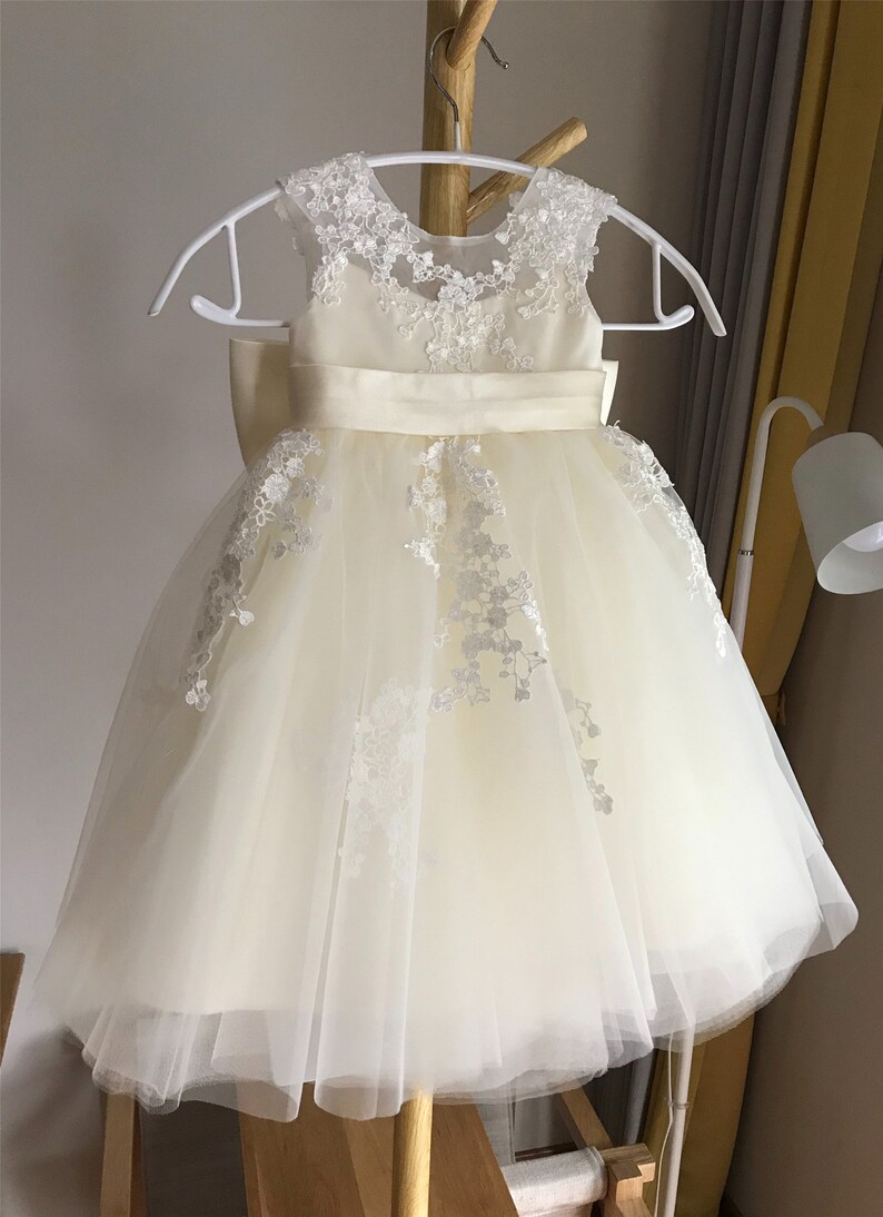 Ivory Lace Flower Girl Dress Tulle Flower Girl Dress Etsy