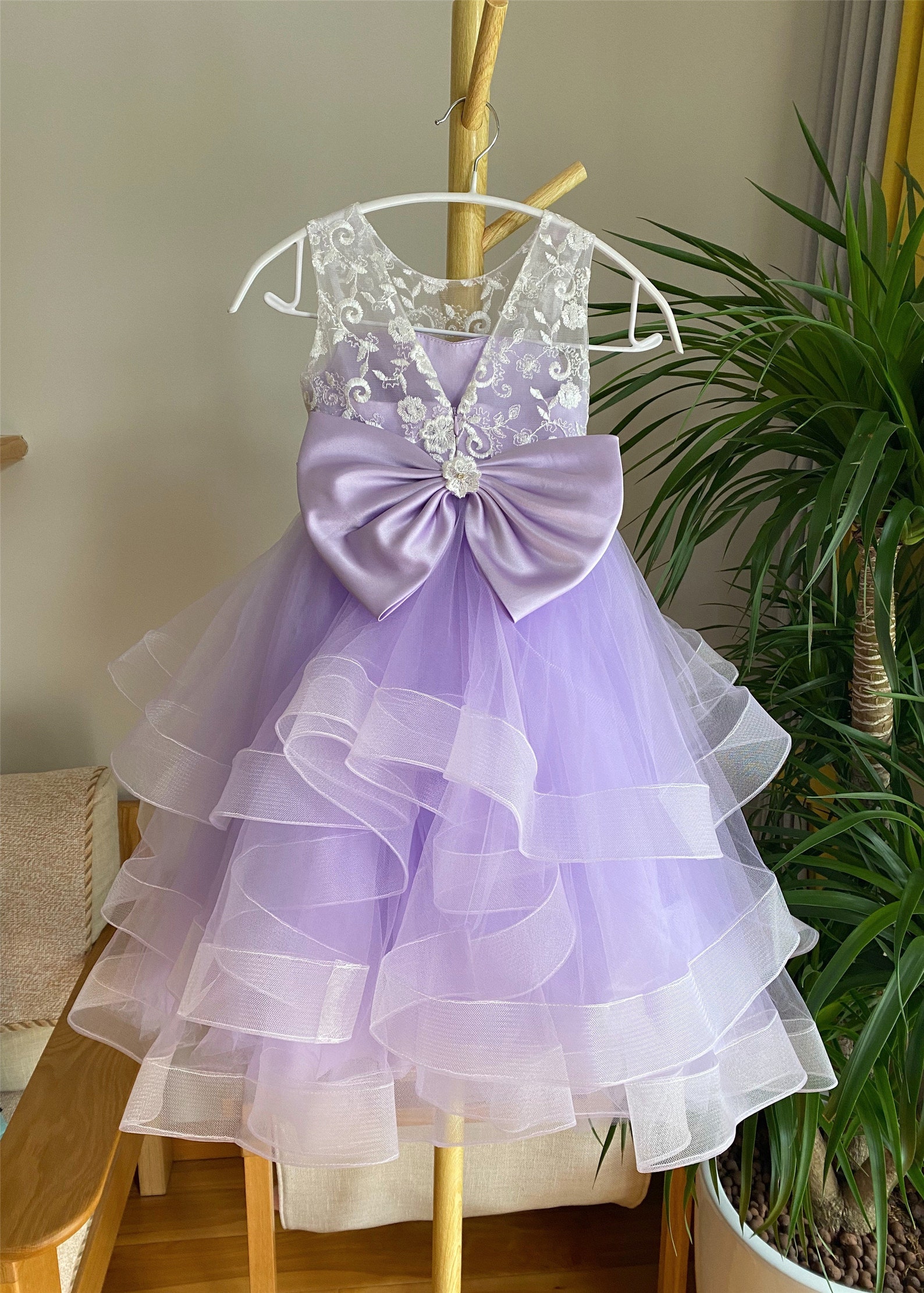 Lace Flower Girl Dress Purple Color Tulle Flower Girl Dress - Etsy