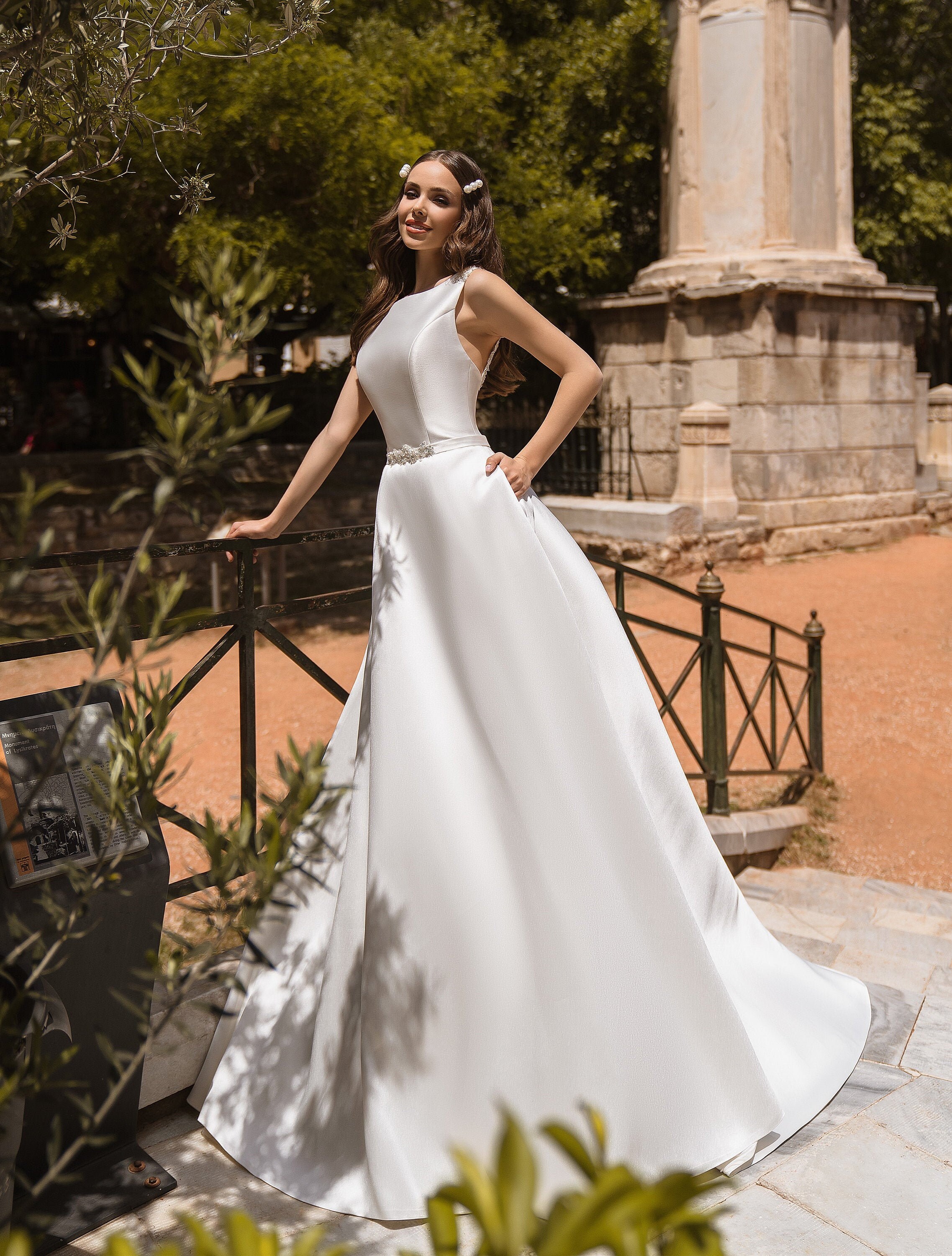 Simple Silk Wedding Gown