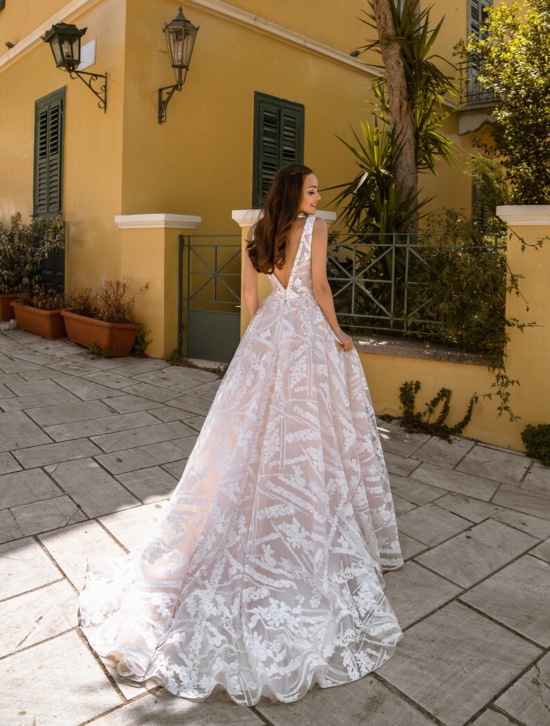 Translucent Wedding Dress Classic Style Custom Made Shiny - Etsy