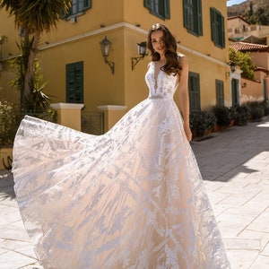 Translucent Wedding Dress Classic Style Custom Made Shiny - Etsy