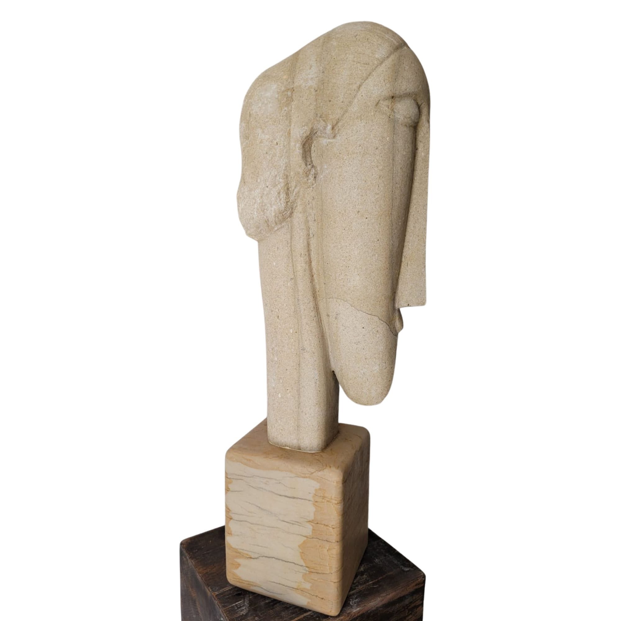 Modigliani Head Replica Hand-carved Statue Stone Sculpture for Indoor ...
