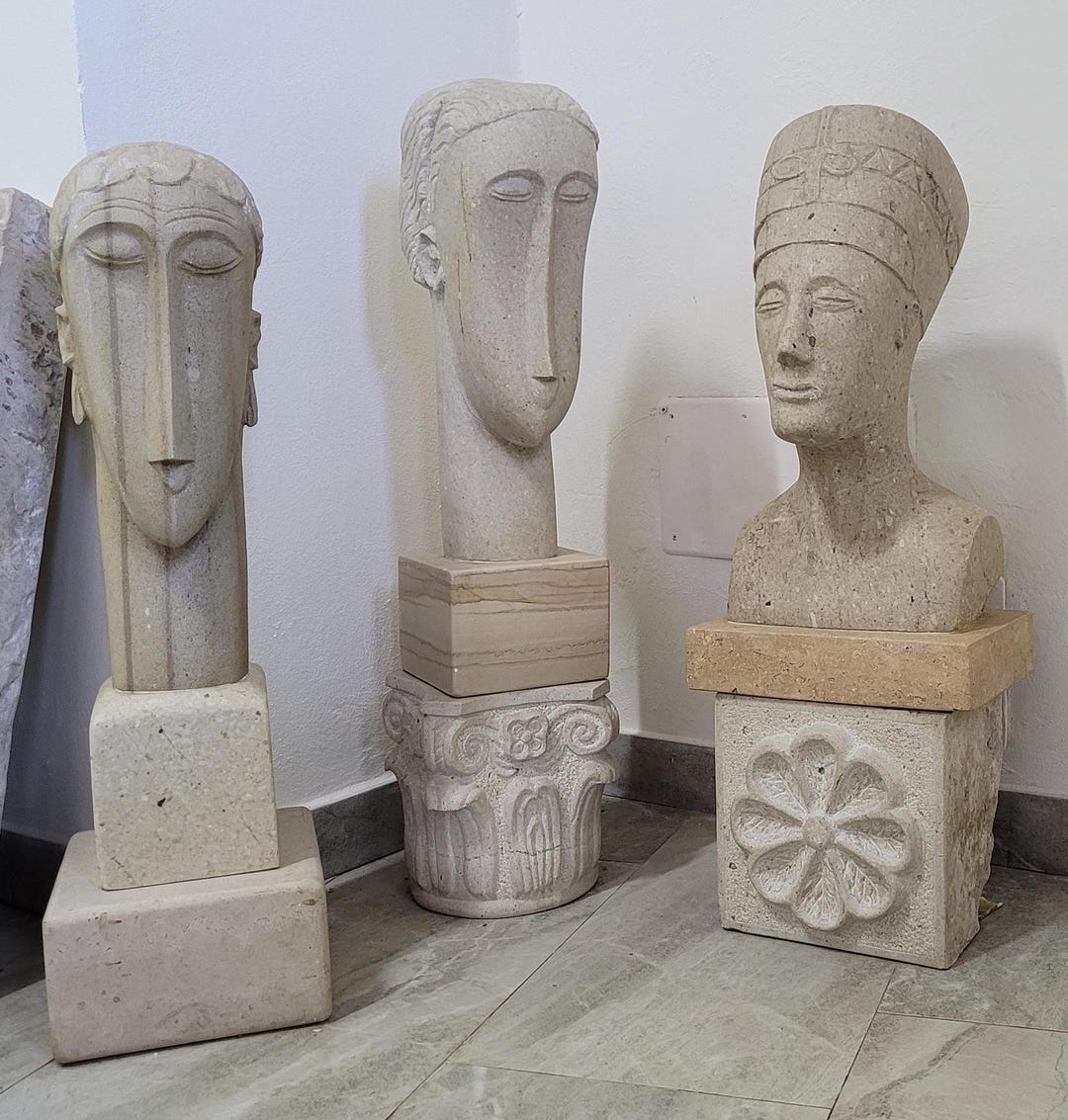 Modigliani Head | Modern Stone Sculpture for Interior Decoration - Etsy