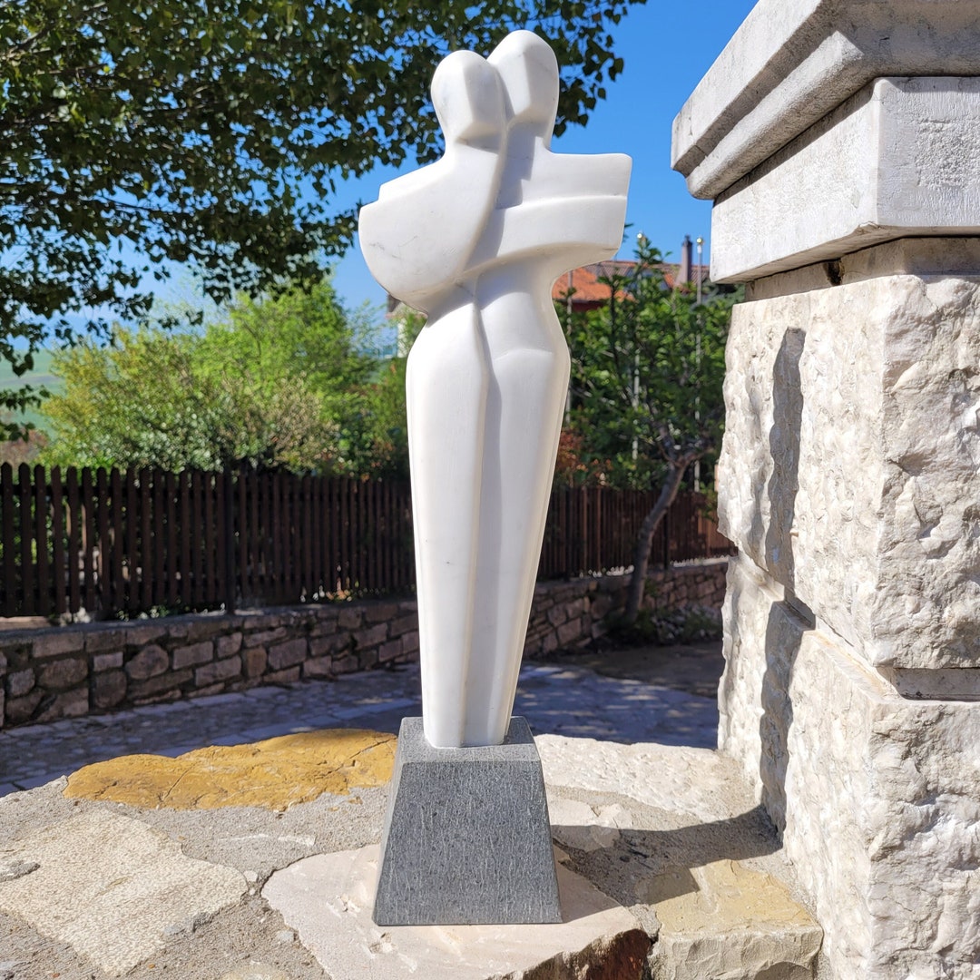 The Lovers Contemporary Sculpture Marble Statue for Home and Garden ...