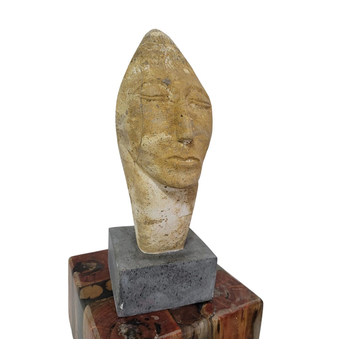 Face Stone Sculpture | Contemporary Statue for Interior - Etsy
