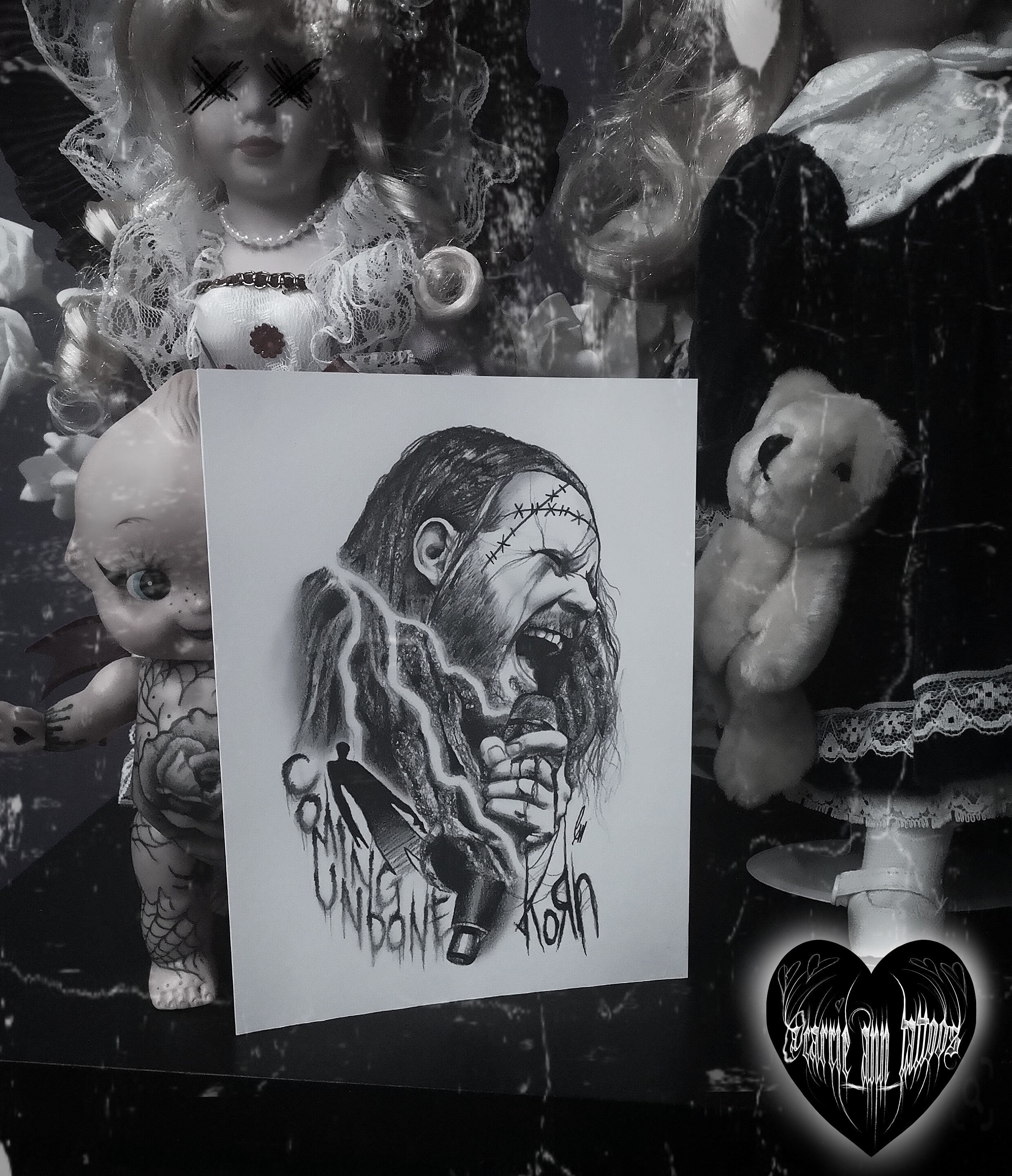 A5 Jonathan Davis Drawing print Korn Music Drawing Artist | Etsy