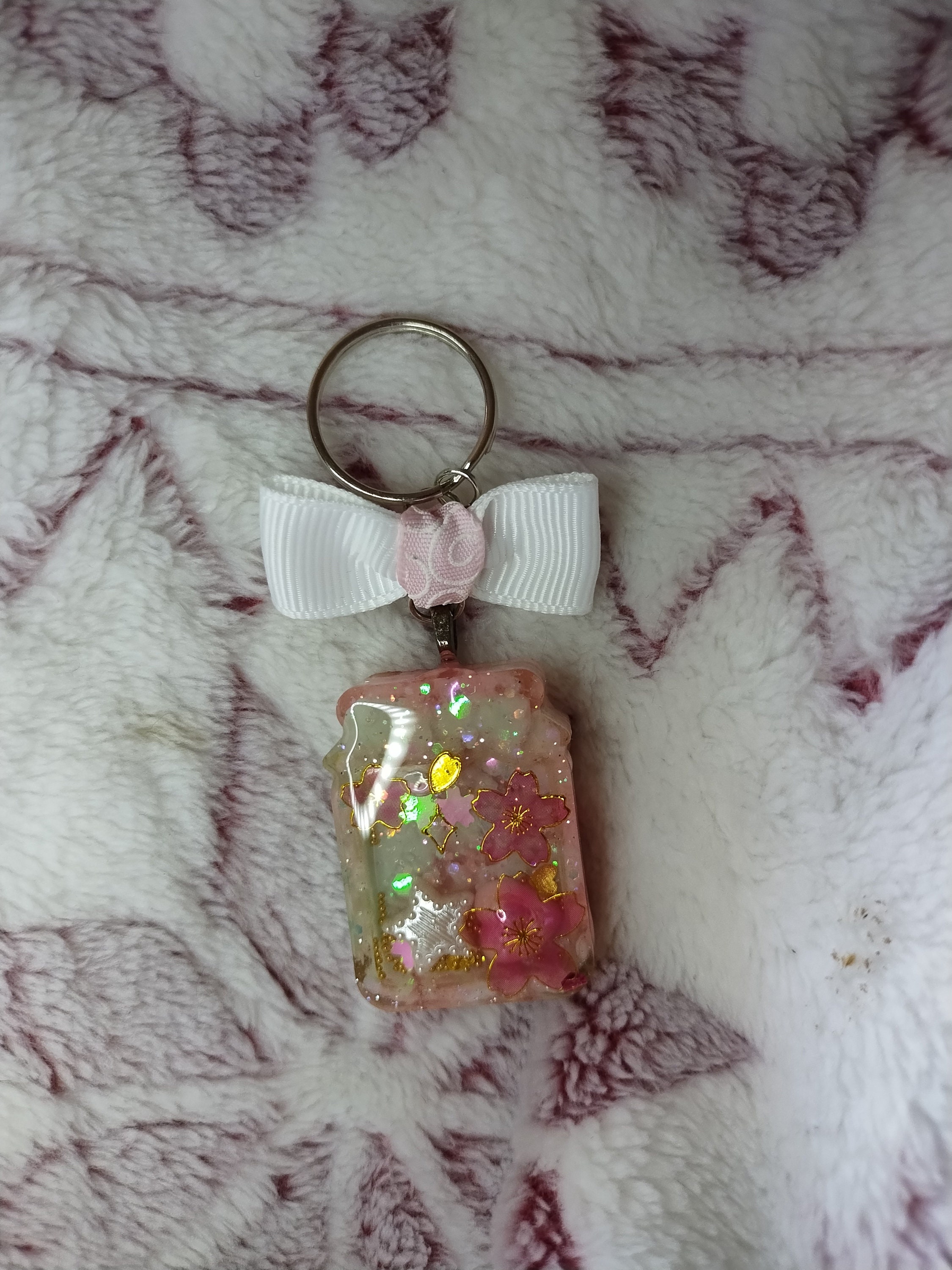 Pastel Sakura Cherry Blossom Resin Shaker Keychains - Etsy
