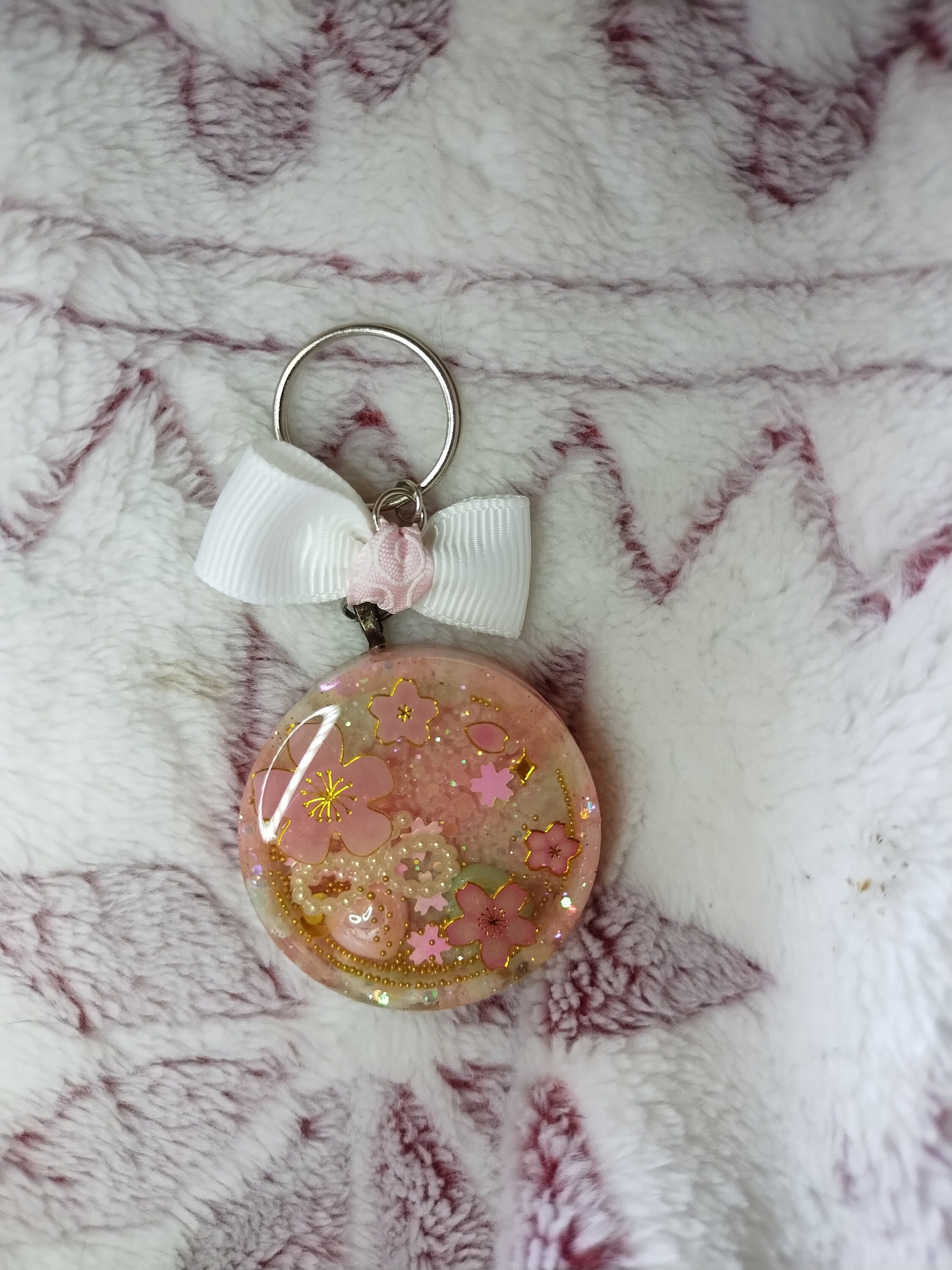 Pastel Sakura Cherry Blossom Resin Shaker Keychains - Etsy