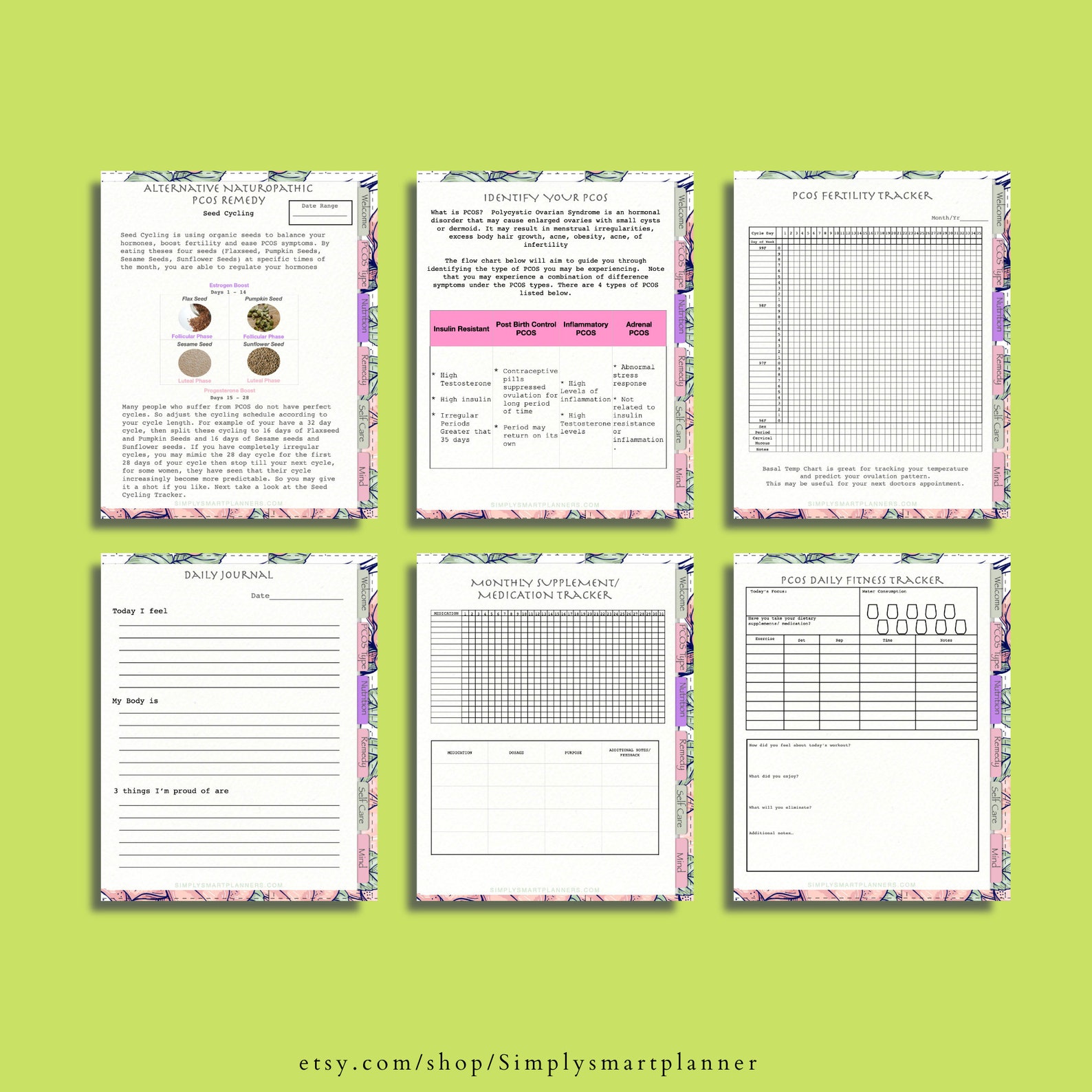 PCOS Digital Workbook PCOS Fertility Tracker and Self Care - Etsy