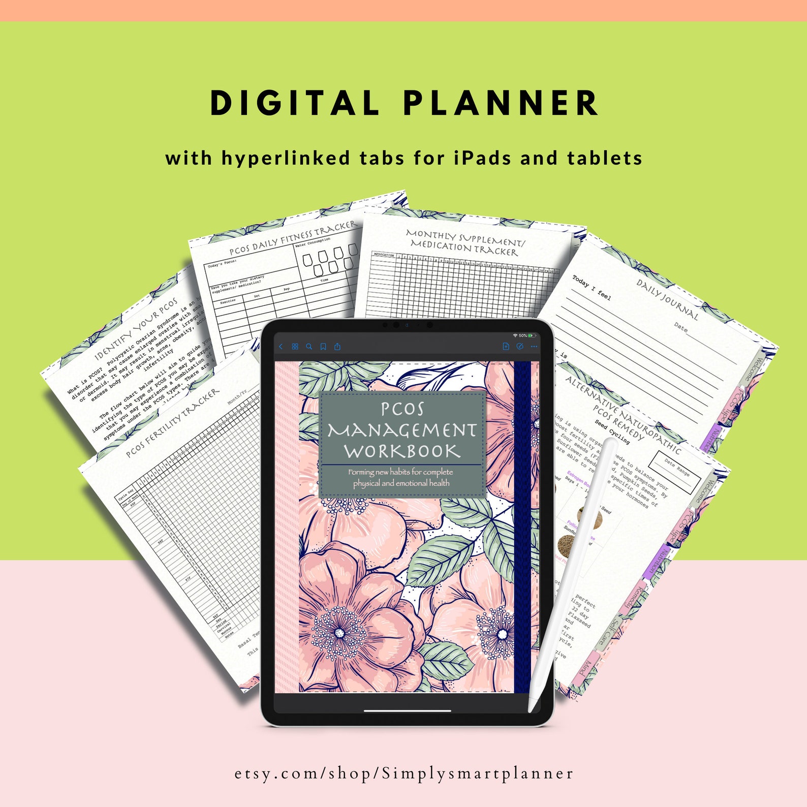 PCOS Digital Workbook PCOS Fertility Tracker and Self Care - Etsy