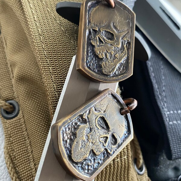 Skull Dog Tag - Etsy