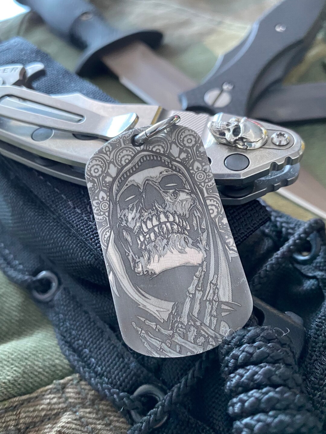 DEEP-ETCHED Dog Tag • Never Rust 316L Grade • Ripper • Stainless Steel ...