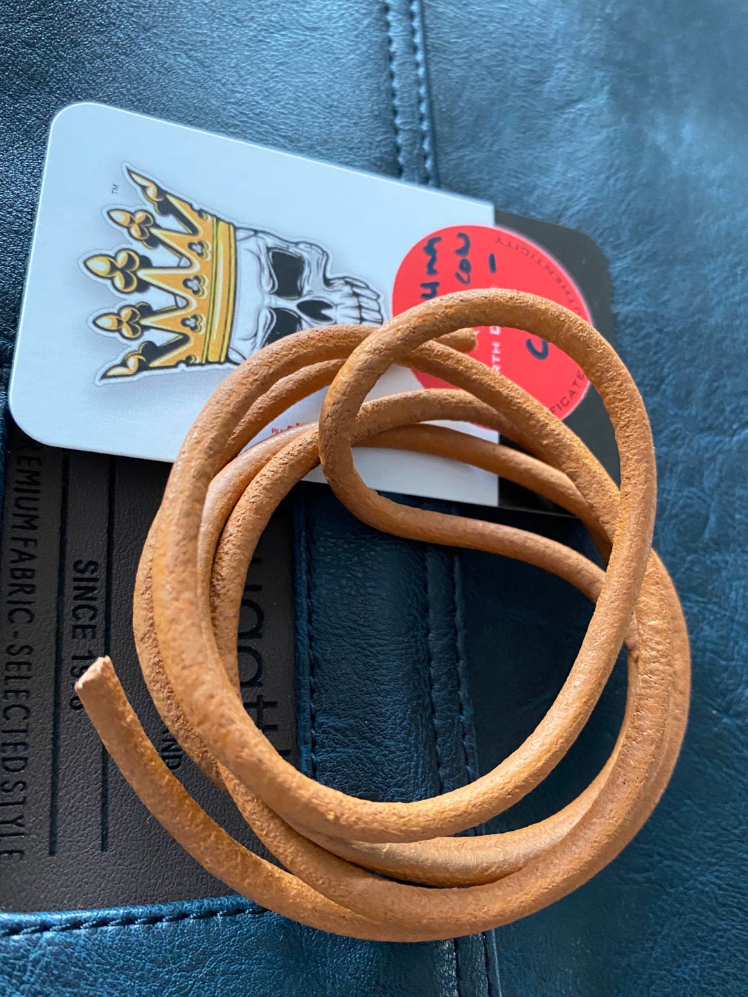 Véritable corde en cuir String / Cord / Round / String 4mm Light Brown ...