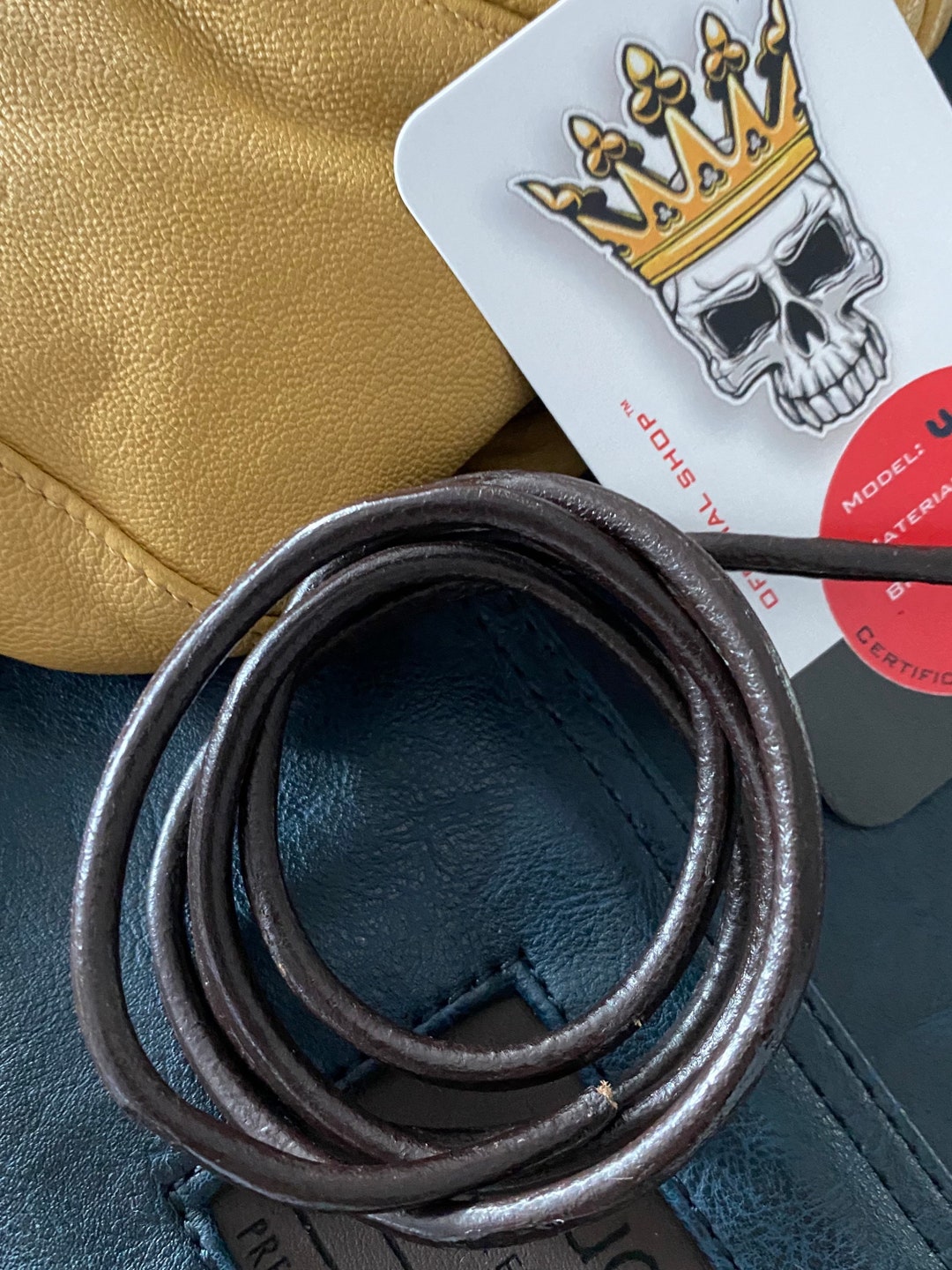 Véritable corde en cuir String / Cord / Round / String 4mm Dark Brown ...