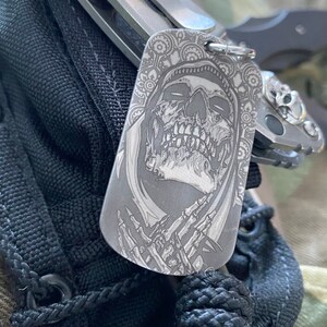 DEEP-ETCHED Dog Tag • Never Rust 316L Grade • Ripper • Stainless Steel ...