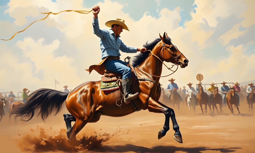 Cowboy at the Rodeo, 2 Digital Downloads; High Resolution Digital ...
