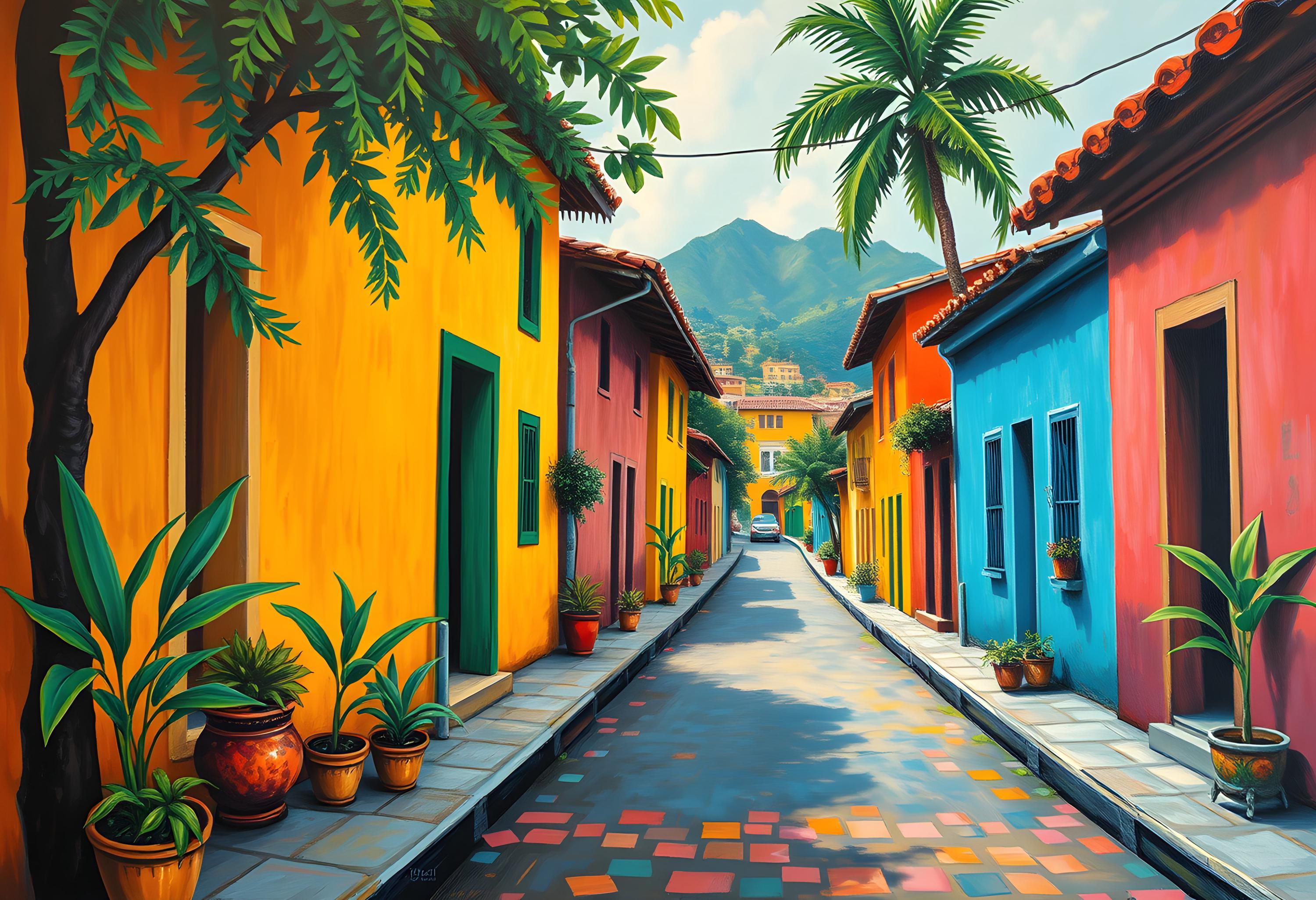 Brazilian Town - 5 Colorful Prints Depicting Small Town Brazil ...