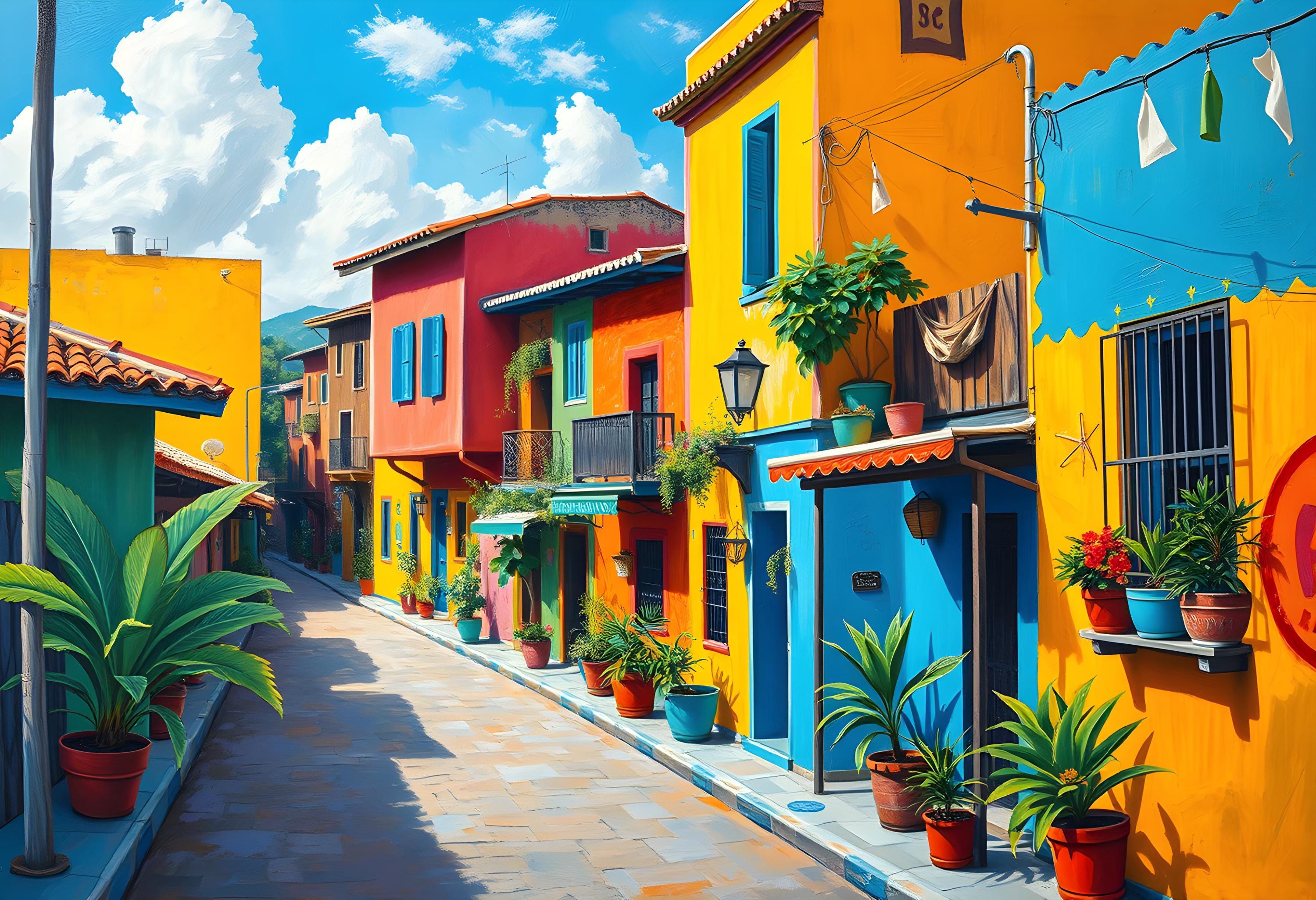 Brazilian Town - 5 Colorful Prints Depicting Small Town Brazil ...