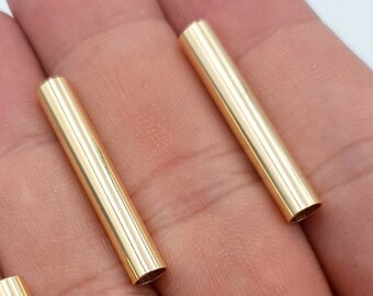 24k Shiny Gold Plated Tubes, Bead Core, Inner 4mm, Channel Bead Cores ...