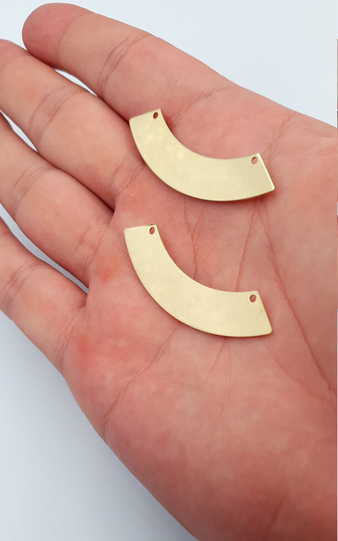 10 Pcs Brass Rectangle Blank,raw Brass Rectangle Connectors With 2 ...