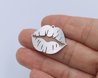 Stainless Steel Lip Charms, Fun Lips Pendant for Personalized Jewelry ...