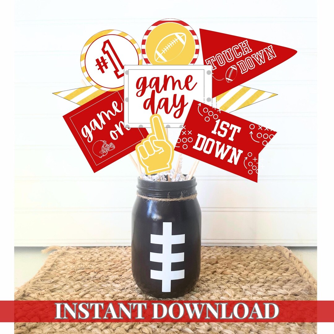 Football Download Centerpiece for the Big Game DIY Football Pennant ...