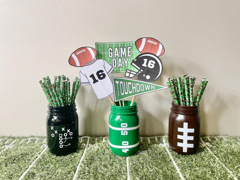 Football Centerpiece Printable for Football Party Decor Instant ...