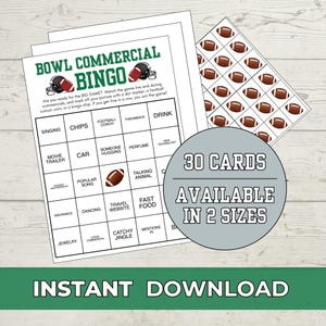 The Big Game Bowl Commercial Bingo 2025 Super Football Bowl Game ...