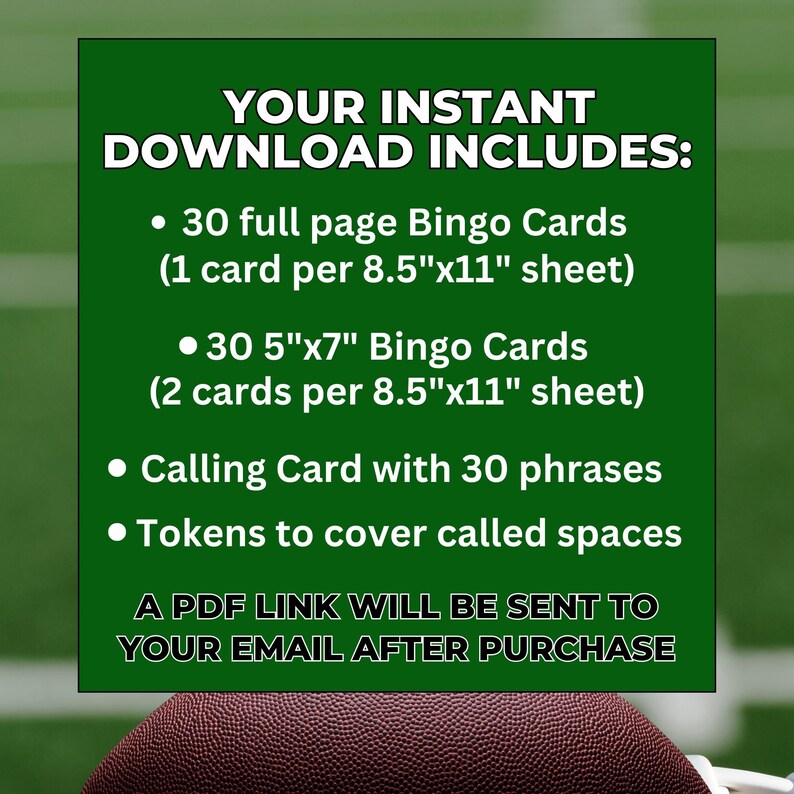 The Big Game Bowl Commercial Bingo 2025 Super Football Bowl Game ...