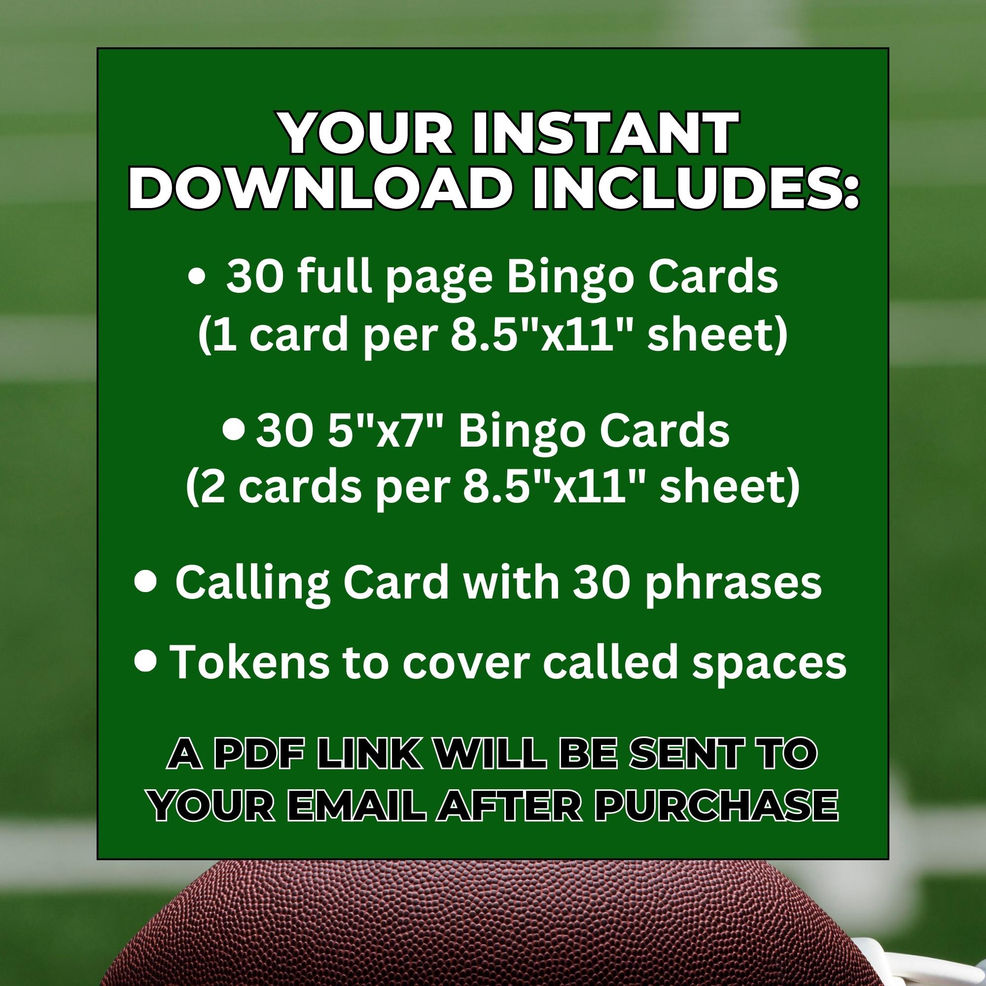 The Big Game Bowl Commercial Bingo 2025 Super Football Bowl Game ...